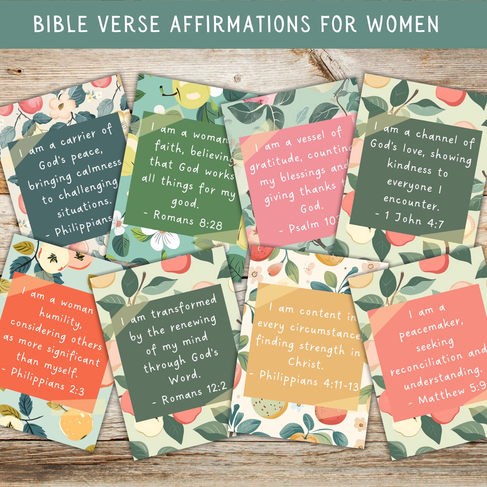 Printable Affirmation Cards for Christian Moms, Positive Affirmation ...