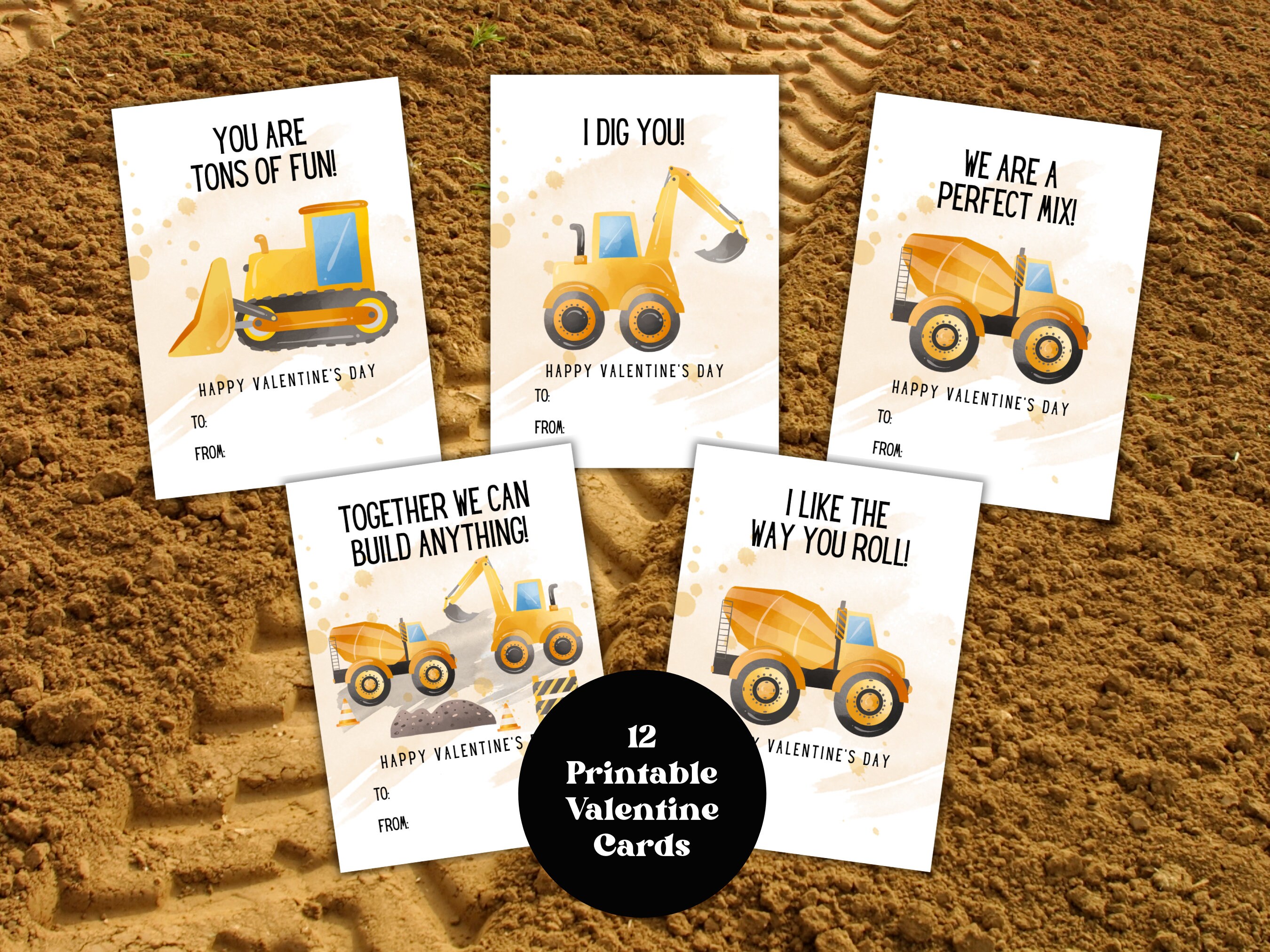 Printable Construction Pun Valentine's Day Cards, Construction ...