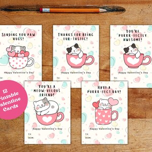 Printable Cat Valentines Day Card, Funny Pun Valentine Cards for Kids ...
