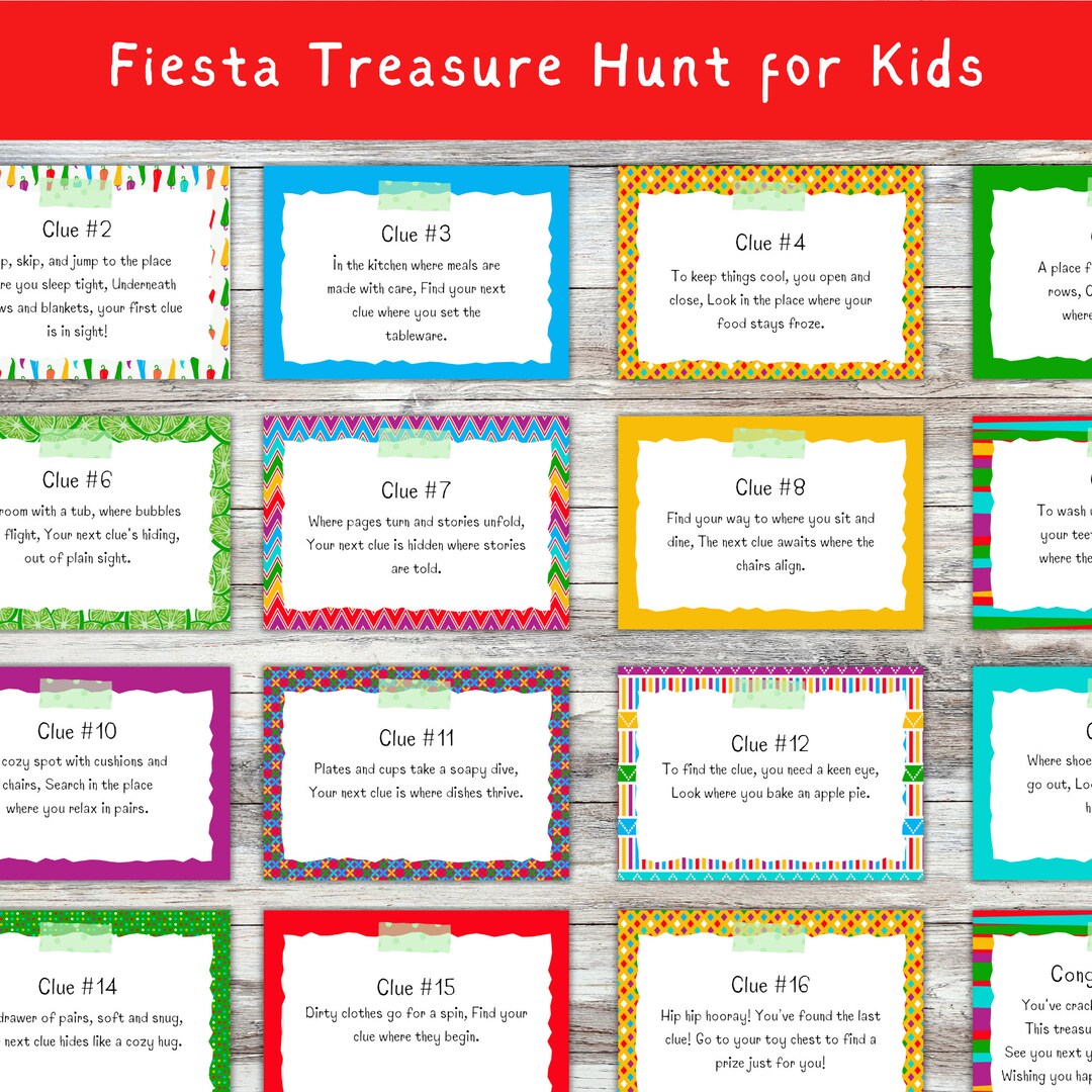 Cinco De Mayo Scavenger Hunt for Kids, Mexican Fiesta Treasure Hunt ...