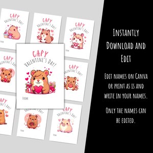 Custom Printable Capybara Valentines Day Cards, Capy Valentine's Day ...