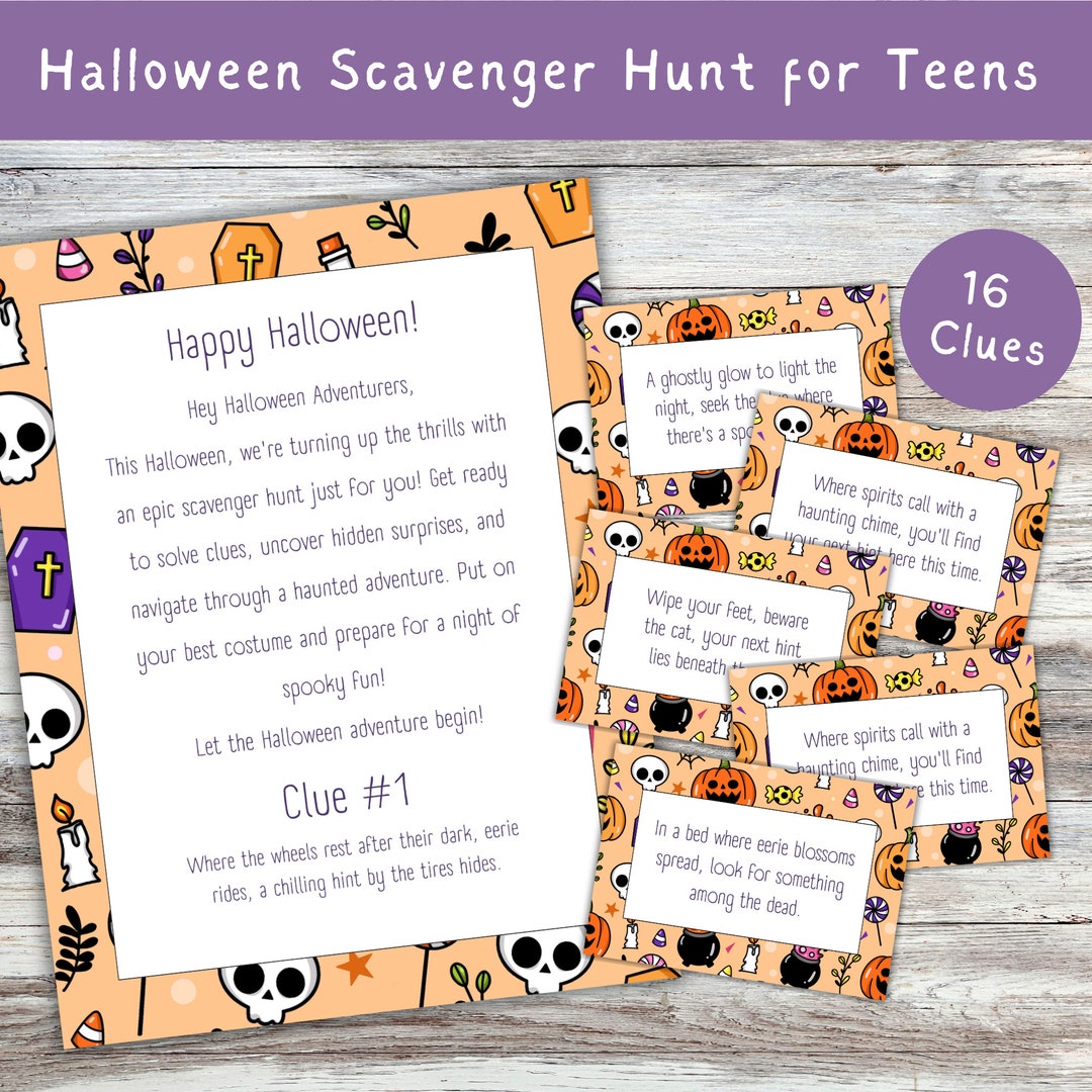 Halloween Scavenger Hunt for Teens, Challenging Outdoor Halloween ...