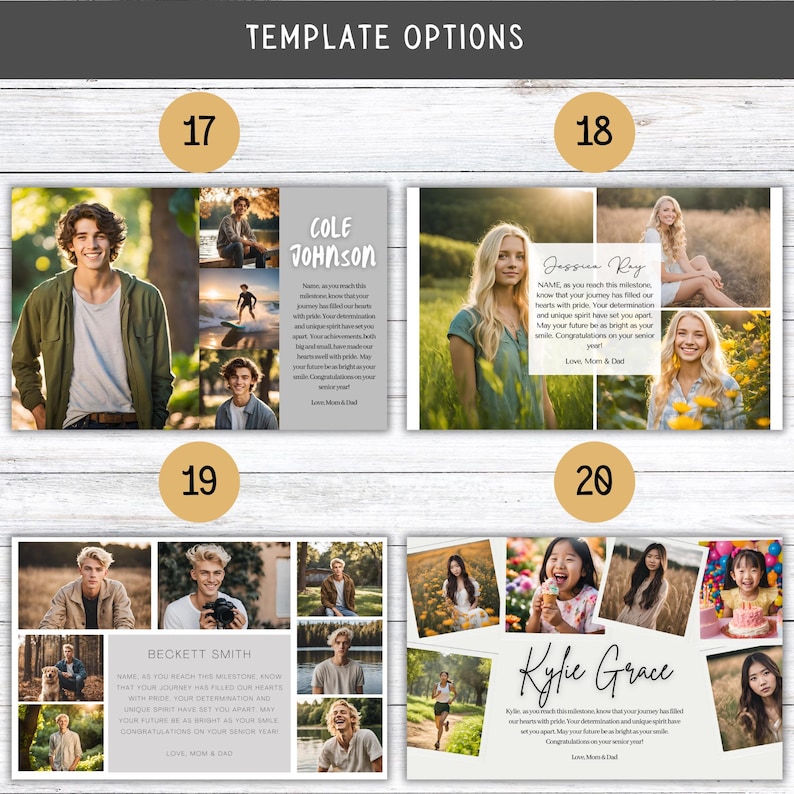 Customized High School Senior Yearbook Ad Template, Half Page Yearbook ...