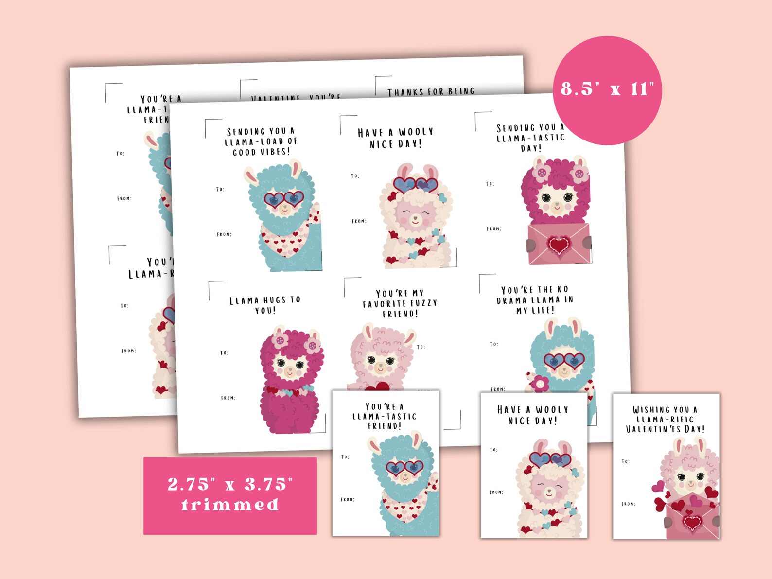 Printable Llama Valentines Day Card, Funny Pun Valentine Cards for Kids ...