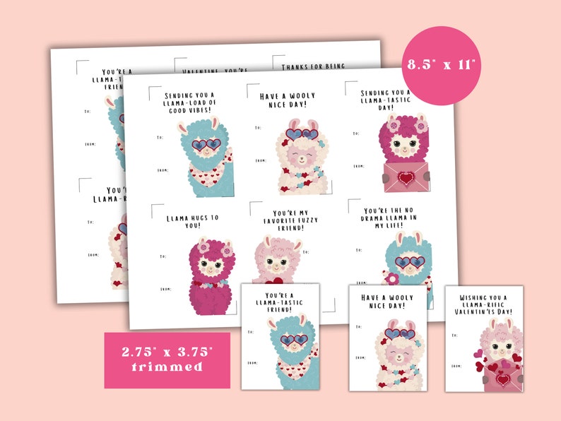 Printable Llama Valentines Day Card, Funny Pun Valentine Cards for Kids ...