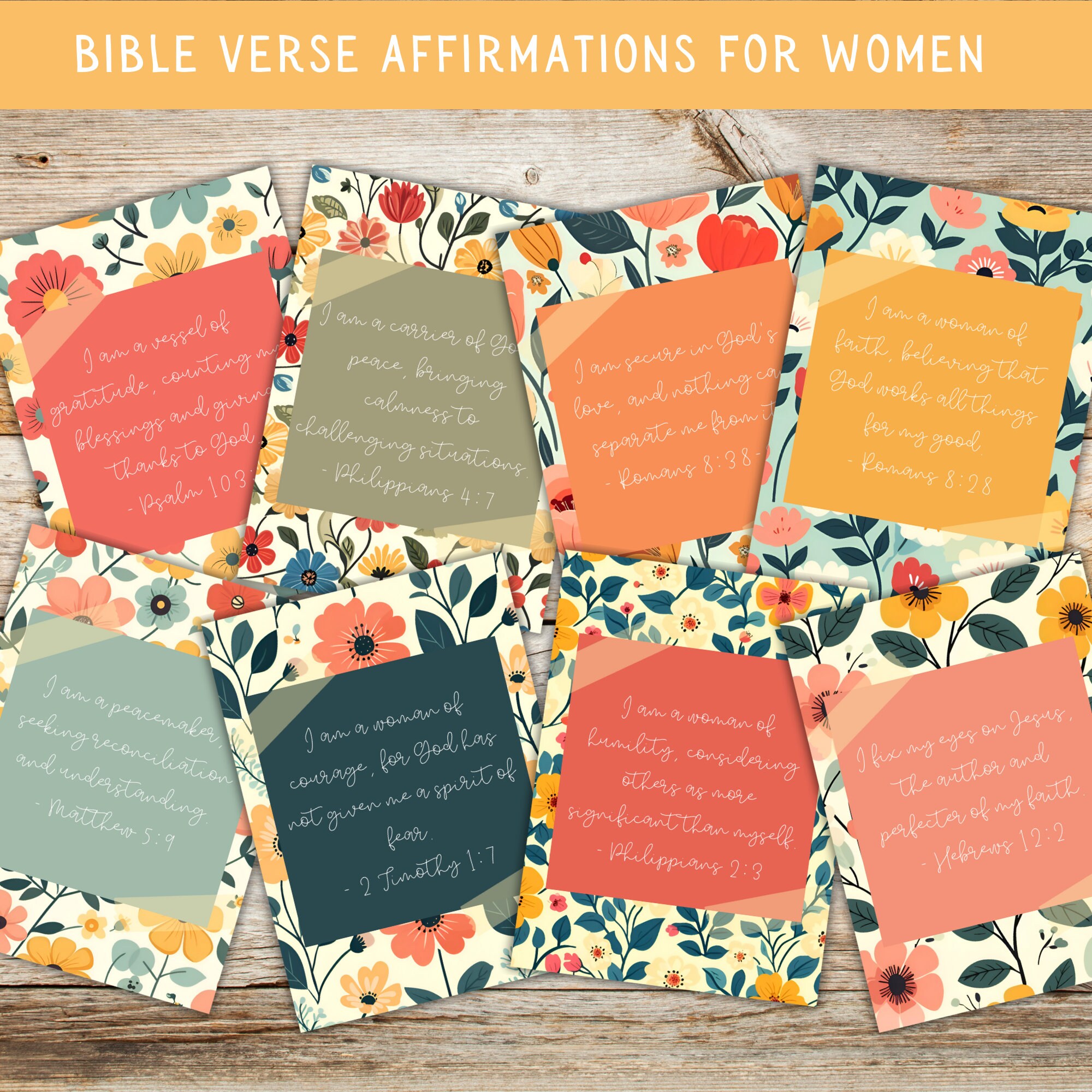 Printable Affirmation Cards for Christian Moms, Positive Affirmation ...
