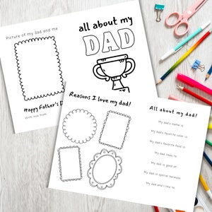 All About Dad Printable Book for Fathers Day Gift Idea Activity Book ...