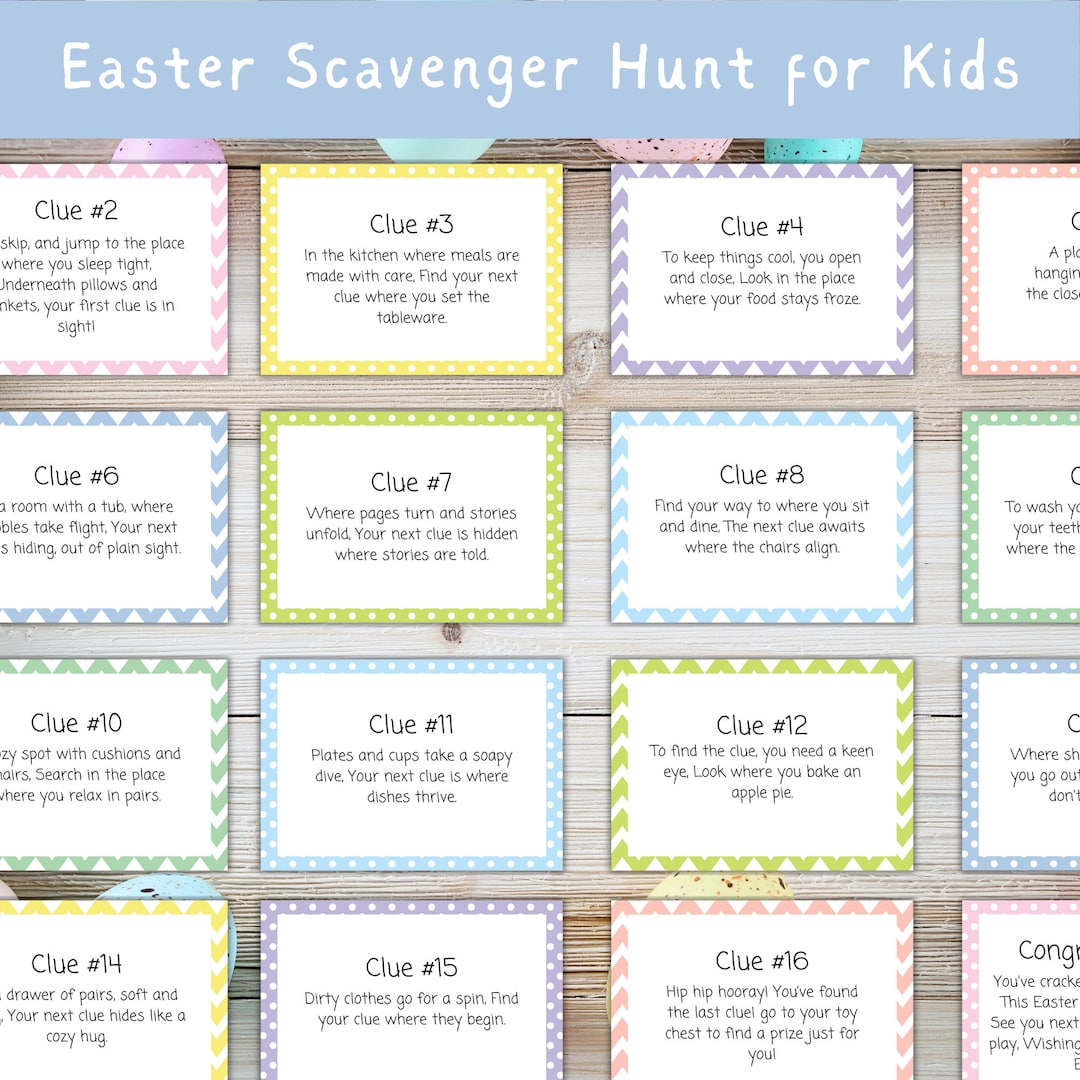 Easter Scavenger Hunt Clues: Printable Easter Bunny Letter (PDF) - Etsy
