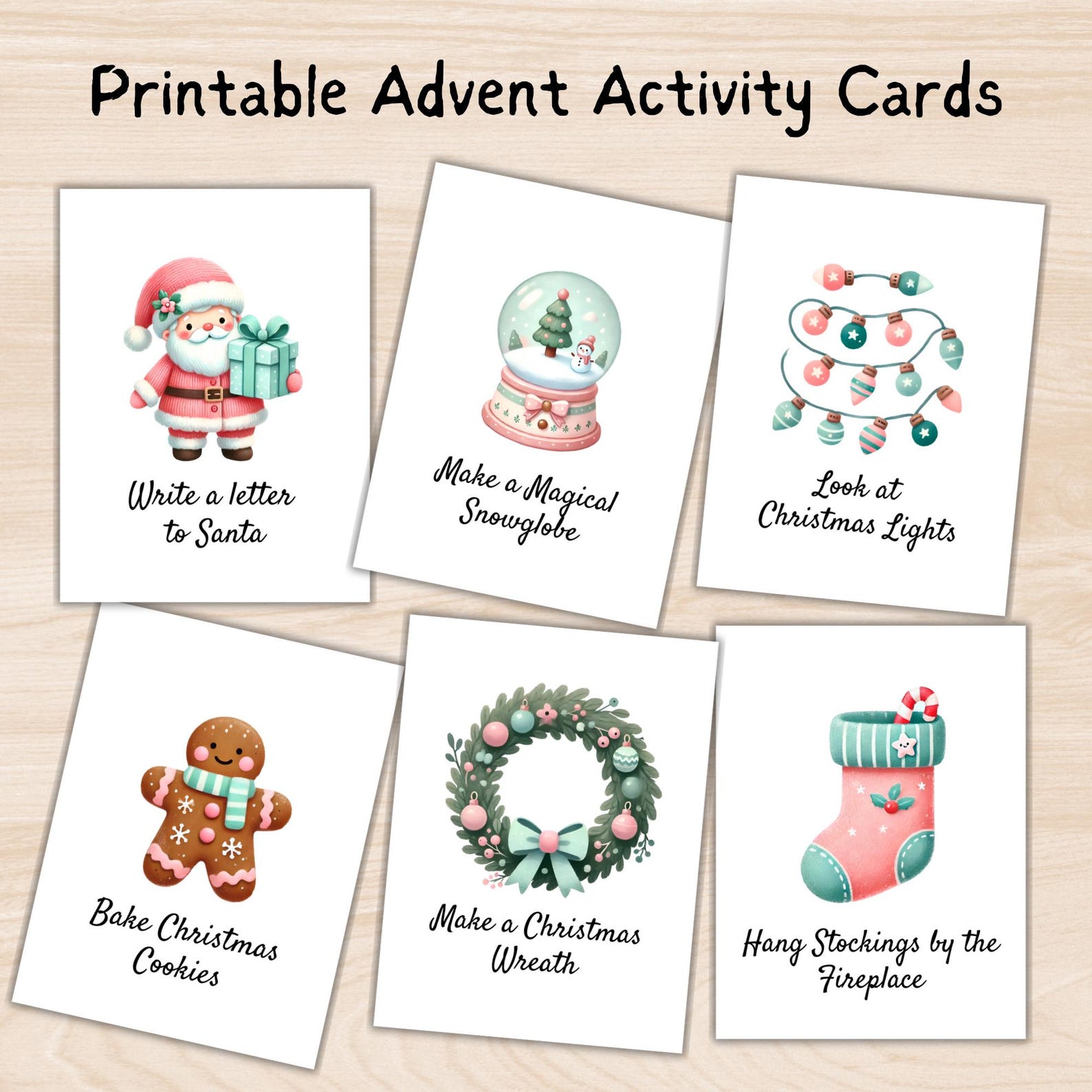 Printable Advent Activity Cards for Kids, Christmas Bucket List ...
