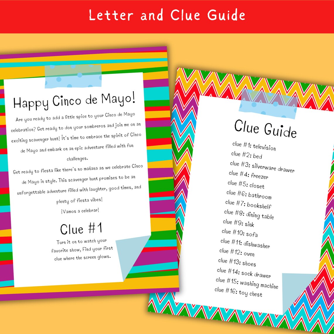 Cinco De Mayo Scavenger Hunt for Kids, Mexican Fiesta Treasure Hunt ...