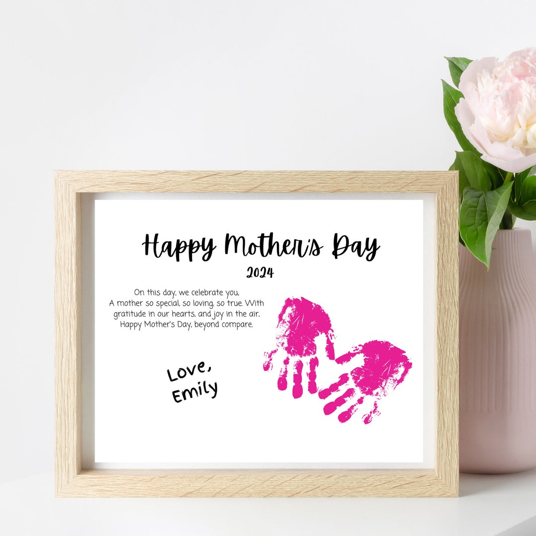Mothers Day Handprint Art Poem, Printable Custom Gift for Mom ...