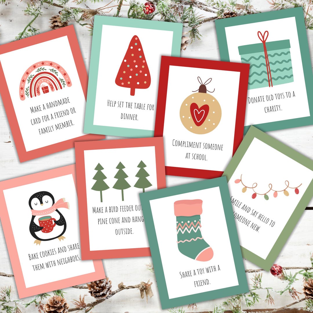 Christmas Kindness Advent Calendar: Editable Activity Cards (PDF) - Etsy