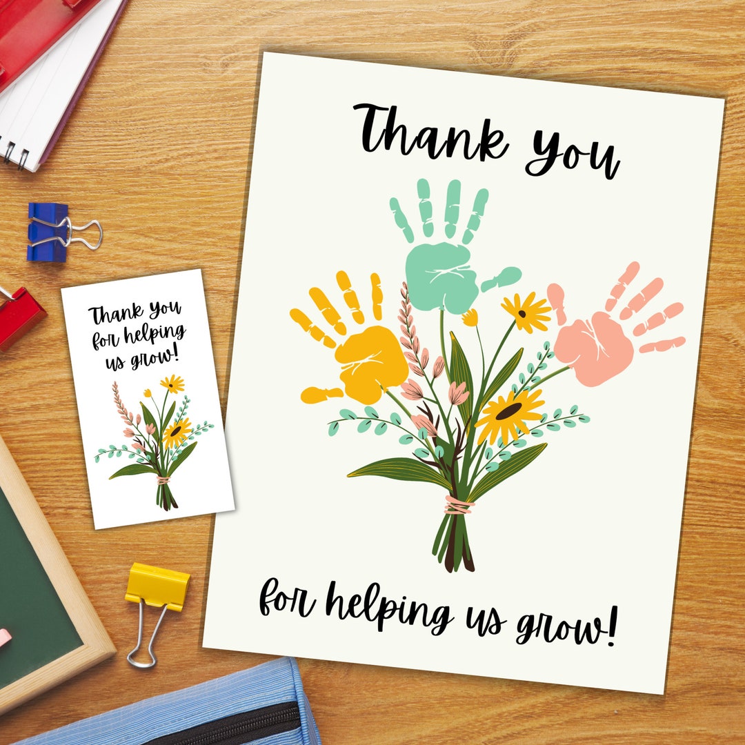 Teacher Appreciation Handprint Art Printable, Personalized Handprint ...
