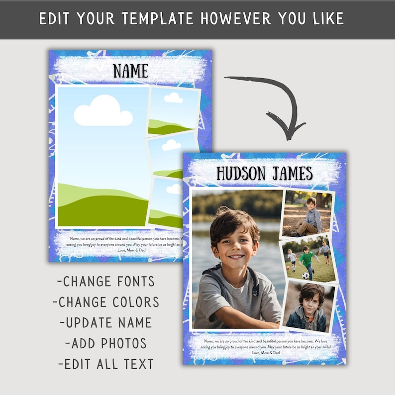 Elementary School Yearbook Ad Template, Full Page Yearbook Ad Layout ...