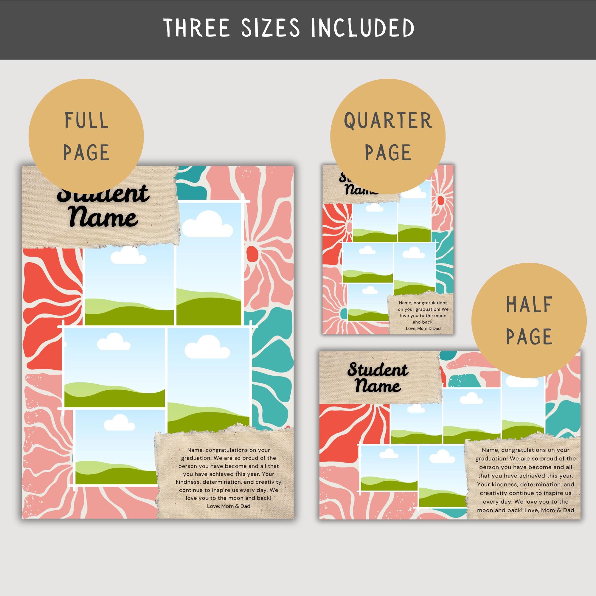 Elementary School Yearbook Ad Template, Full Page Yearbook Ad Layout ...