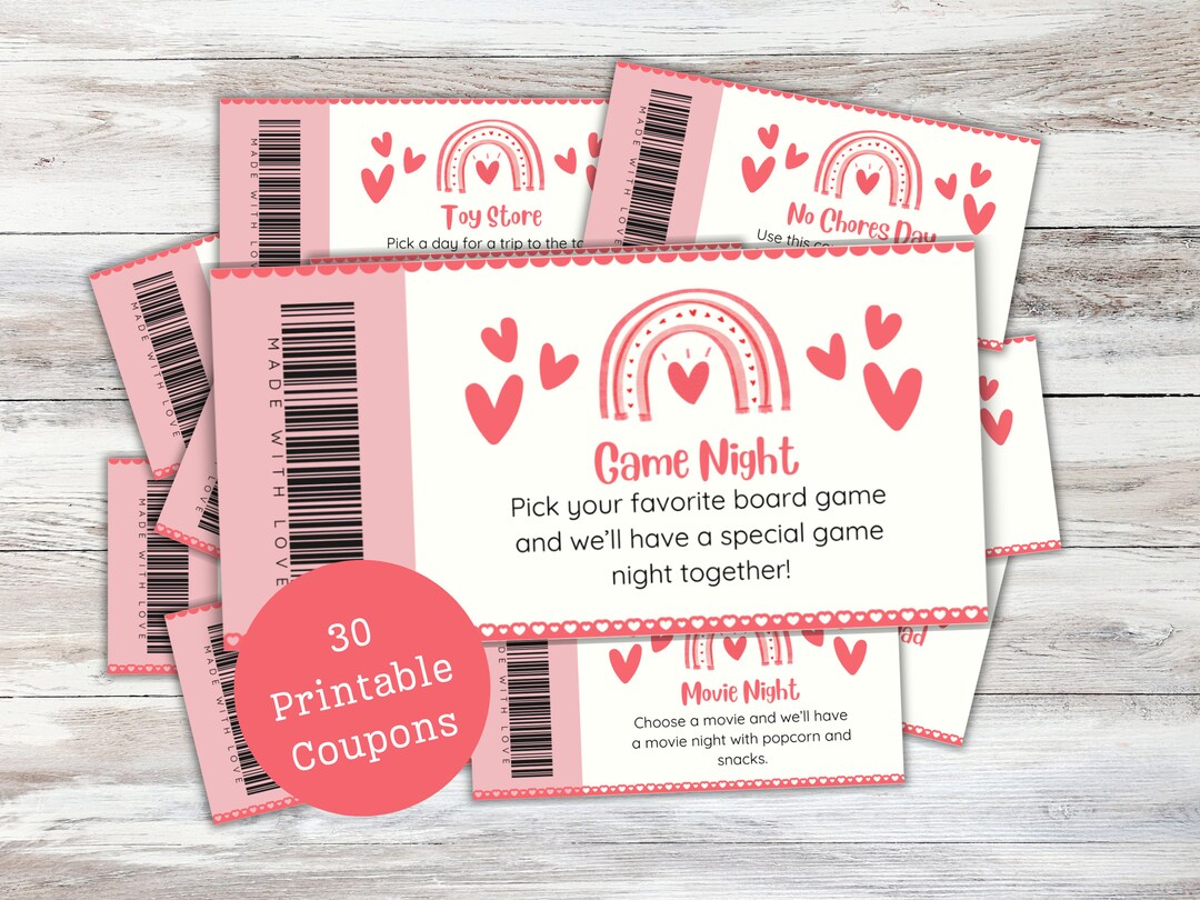 Coupon Book for Kids, Printable Reward Coupons for Kids, Birthday ...