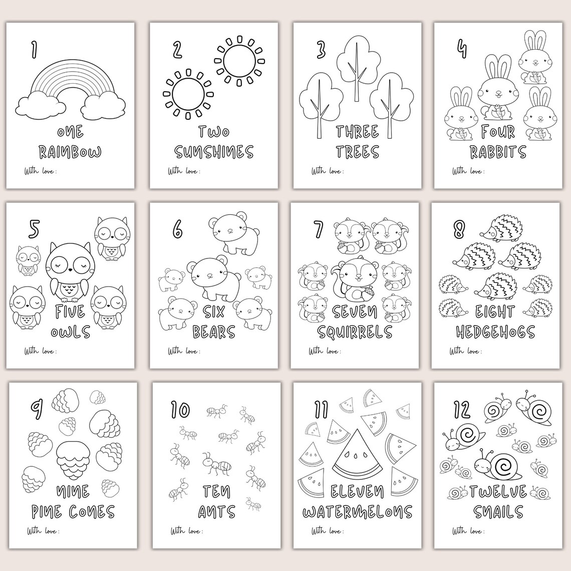 ABC 123 Coloring Book Boho Baby Shower Game, Alphabet Coloring Pages ...