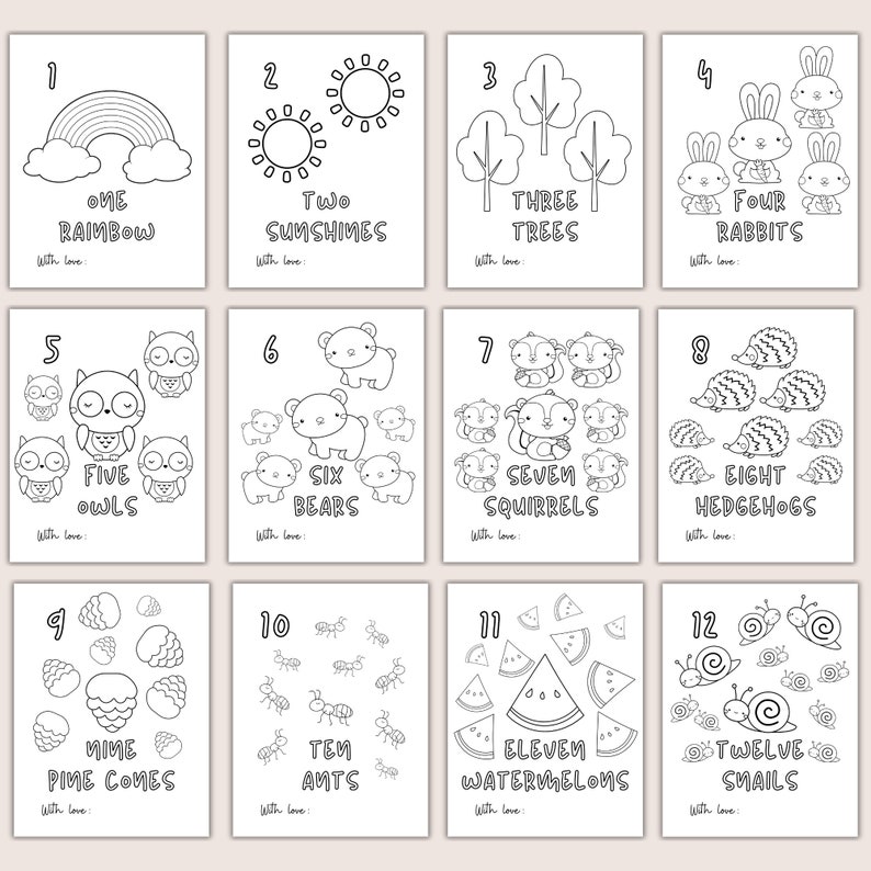 ABC 123 Coloring Book: Boho Baby Shower Game (PDF Download) - Etsy