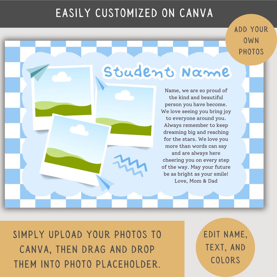 Elementary School Yearbook Ad Template: Half Page Photo Collage (canva ...
