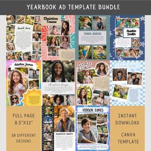 Yearbook Ad Template Bundle: Full Page Graduation Tribute Layouts ...