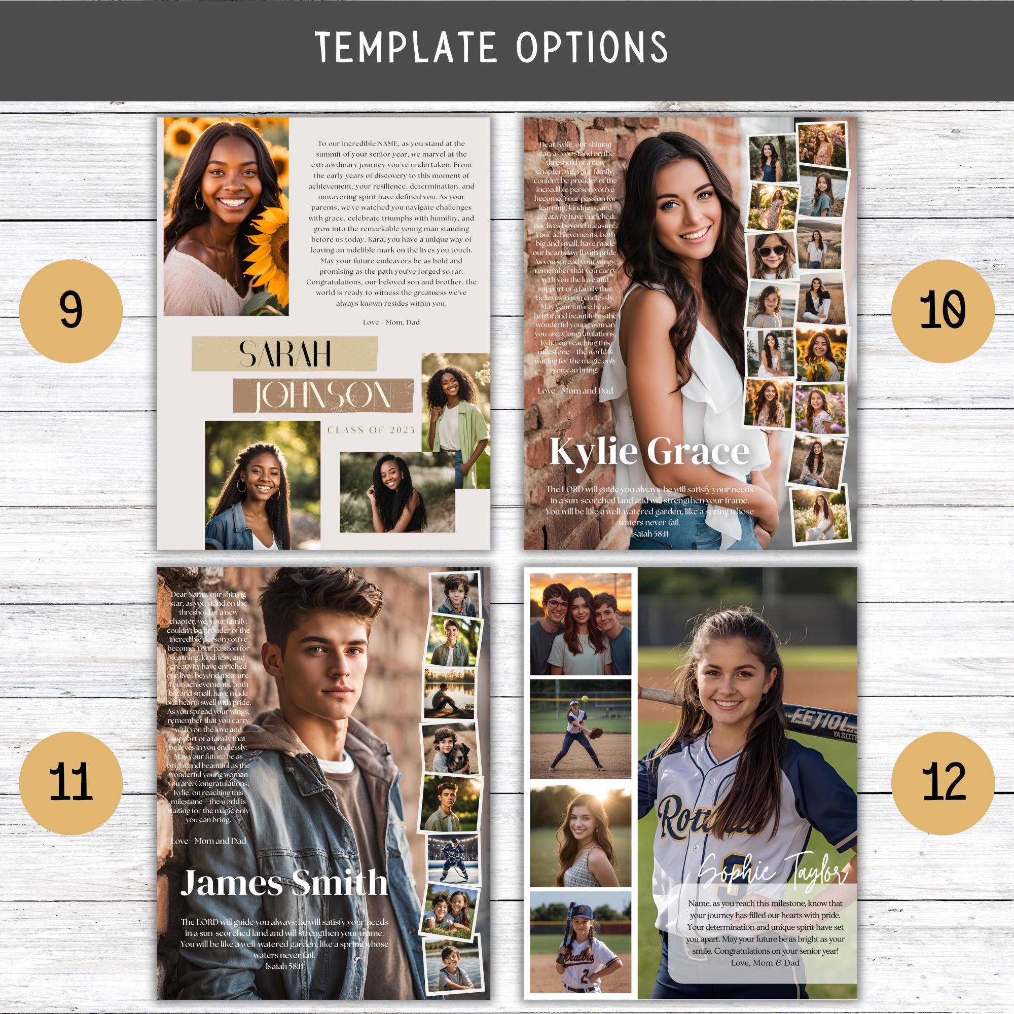 Customized High School Senior Yearbook Ad Template, Full Page Yearbook ...