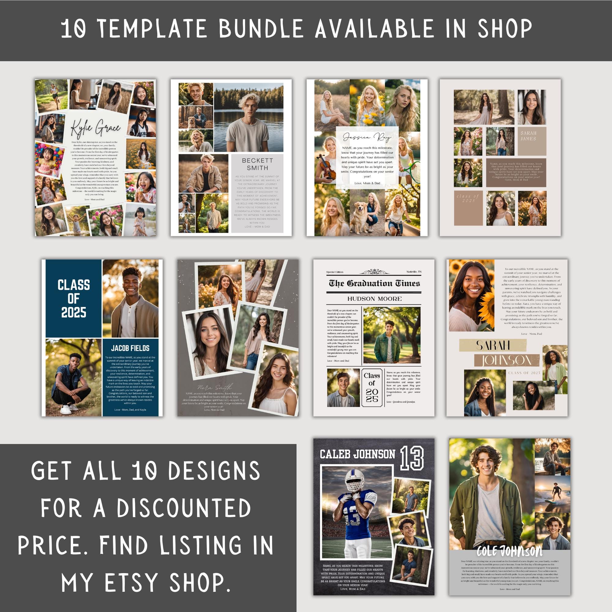 High School Senior Yearbook Ad Template, Editable Full Page Yearbook Ad ...