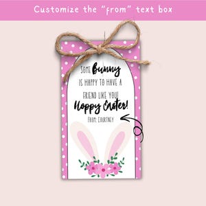 Editable Easter Gift Tag for Friend, Printable Tags for Classroom Treat ...