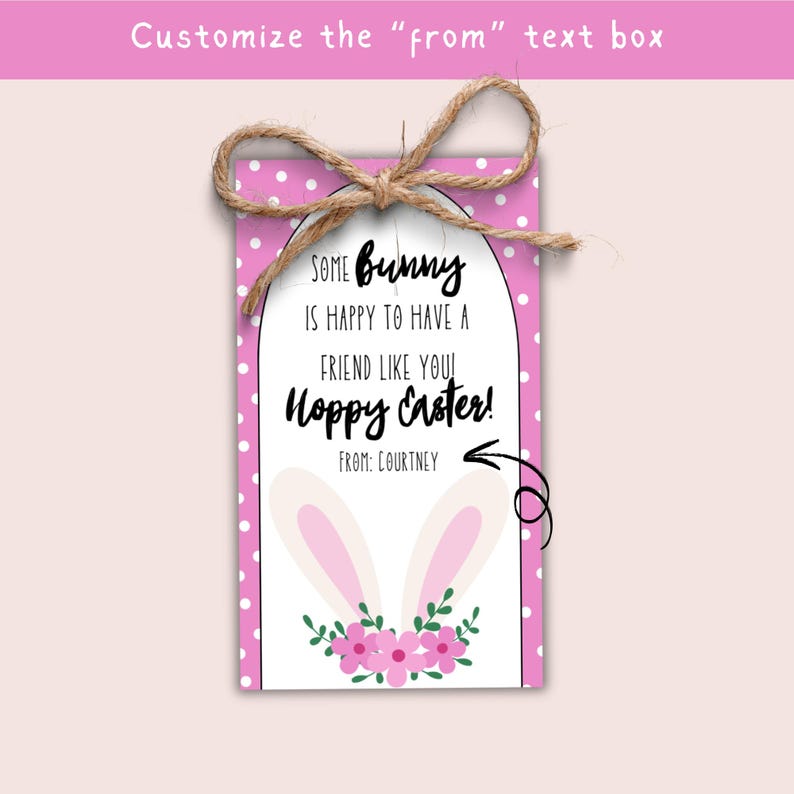 Editable Easter Gift Tag for Friend, Printable Tags for Classroom Treat ...