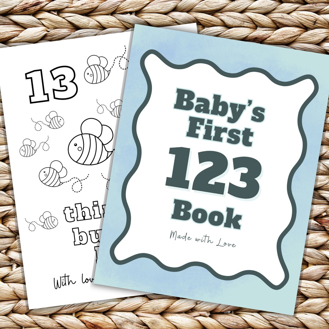 123 Baby Shower Coloring Book, Baby's First 123 Book Baby Shower ...