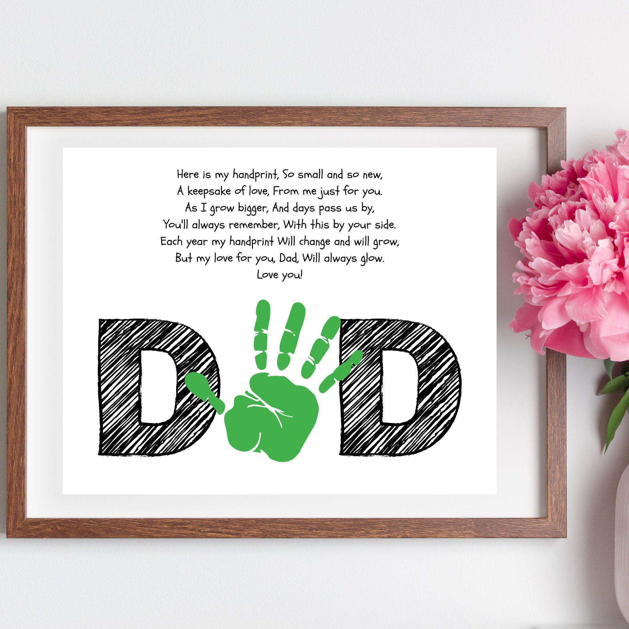 Finger Paint Art Fathers Day Printable, DIY Fingerprint Kids Art ...