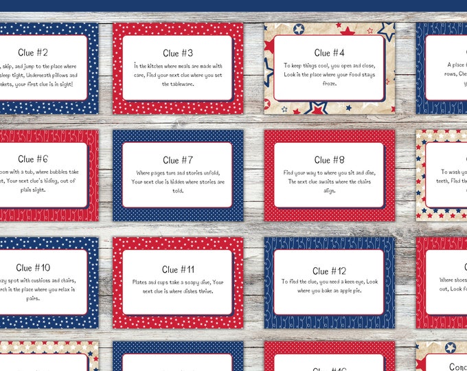 4th of July Outdoor Scavenger Hunt for Kids, Fourth of July Treasure ...