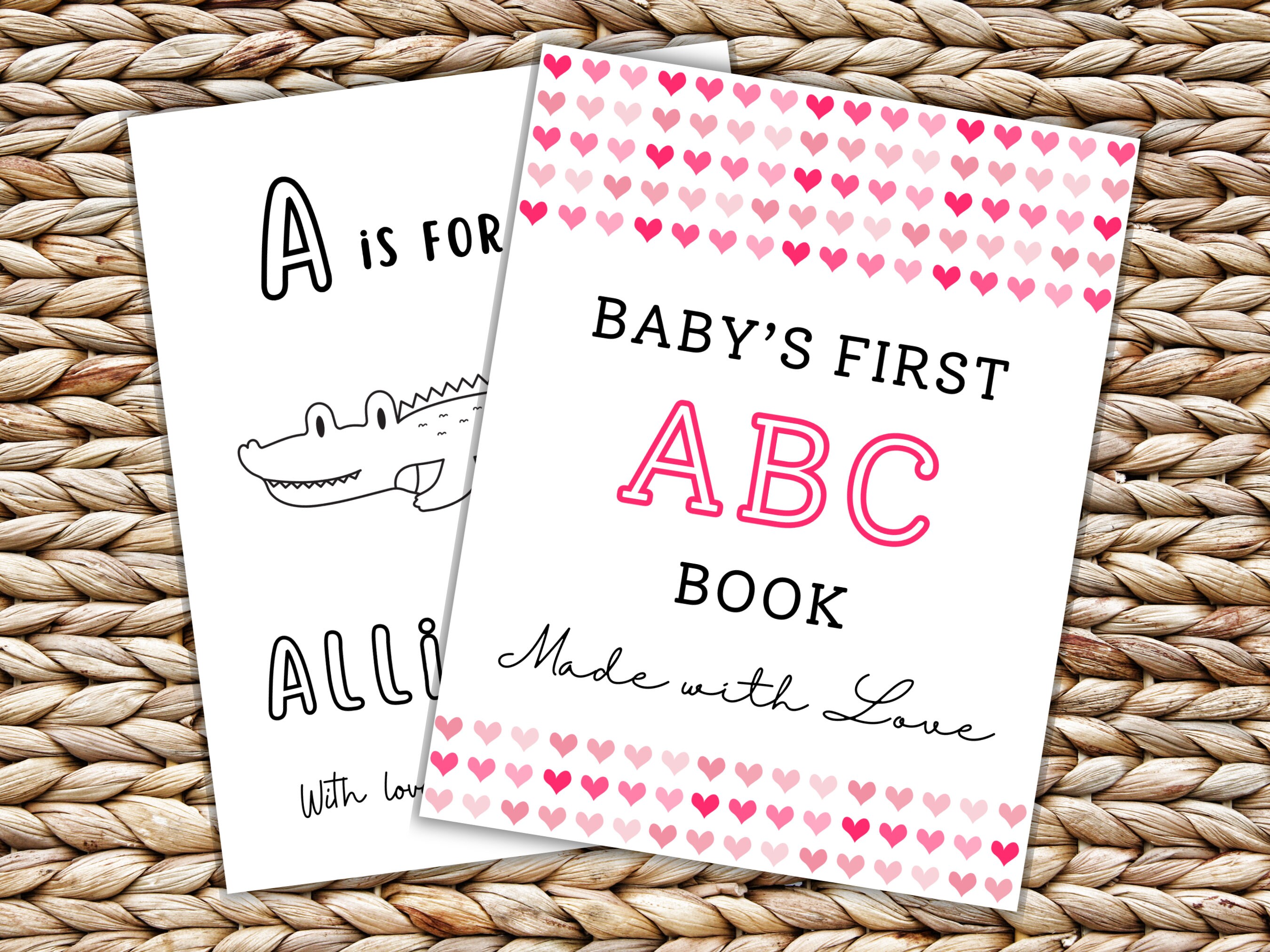 ABC Coloring Book Baby Shower, Alphabet Coloring Pages for Baby Shower ...