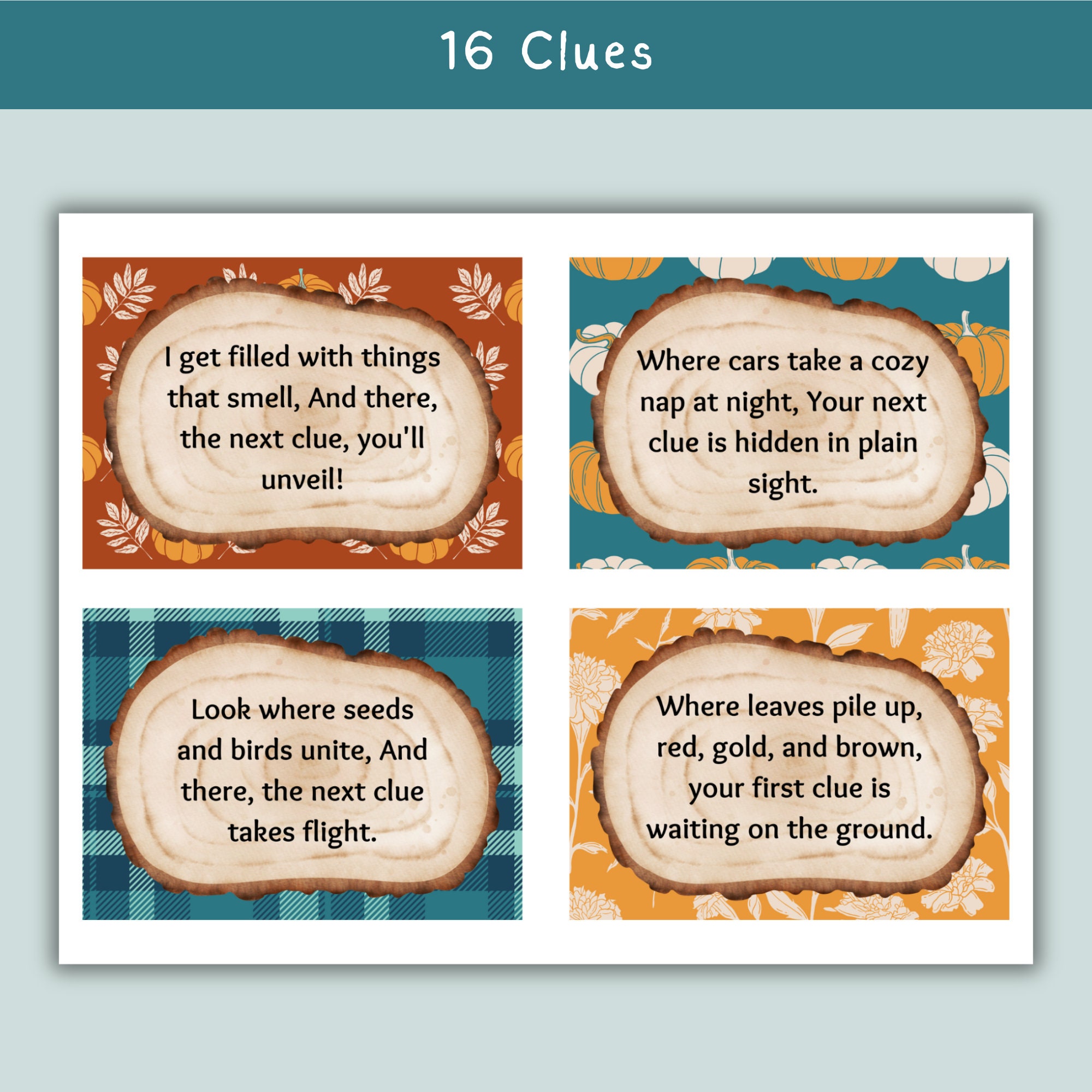 Thanksgiving Scavenger Hunt for Kids, Fall Outdoor Treasure Hunt ...