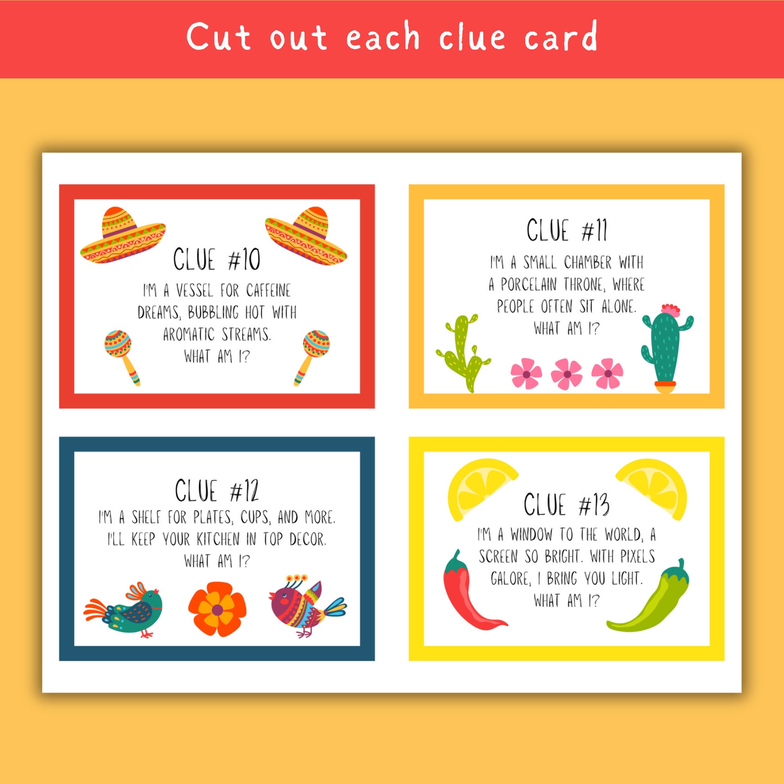 Cinco De Mayo Scavenger Hunt for Teens, Mexican Fiesta Indoor Treasure ...