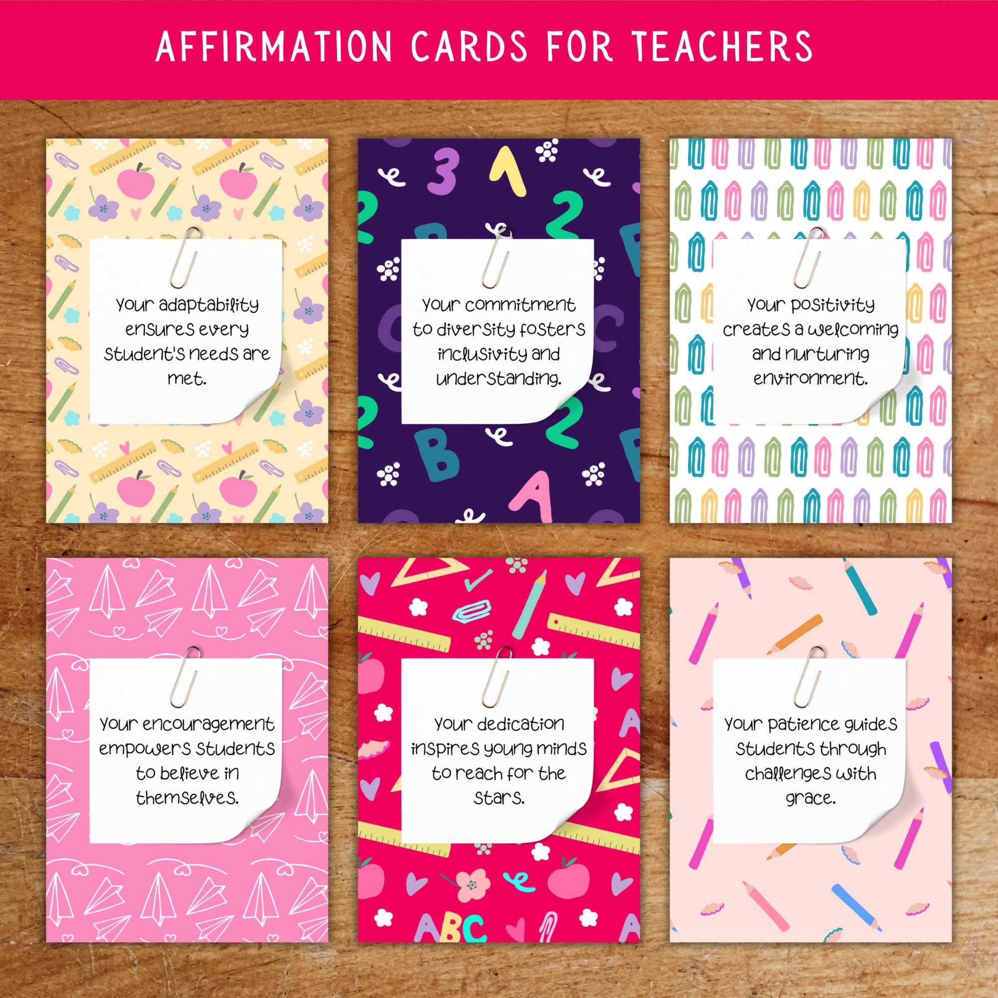 Printable Teacher Affirmation Cards, Teacher Appreciation Week ...