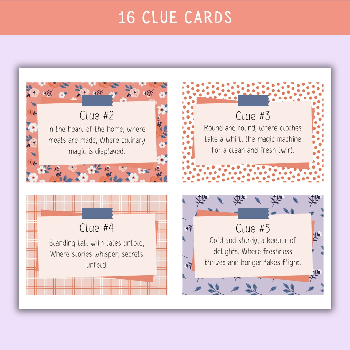 Mother's Day Treasure Hunt Clue Cards, Mother's Day Scavenger Hunt ...