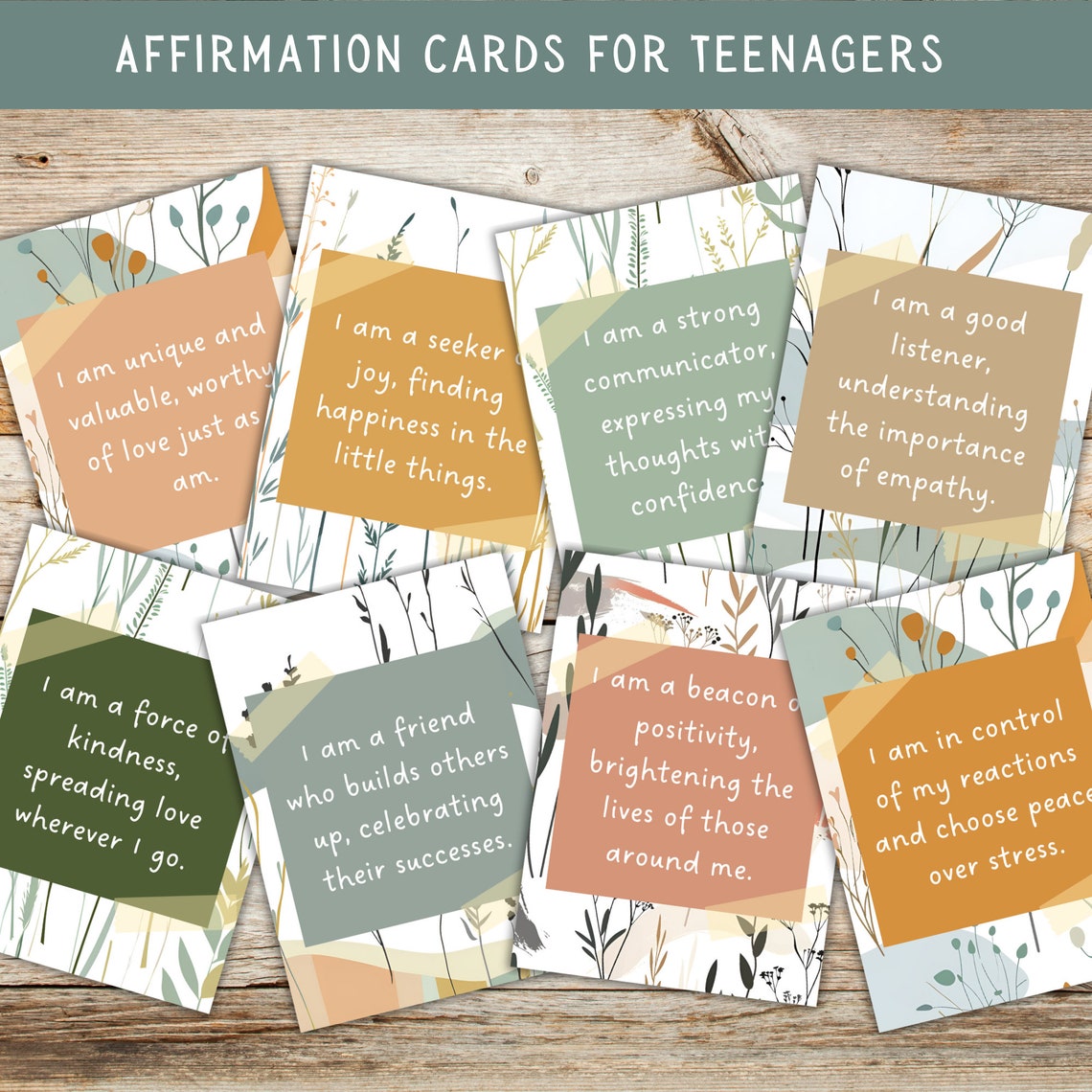 Printable Affirmation Cards for Teenagers, Positive Encouragement Cards ...