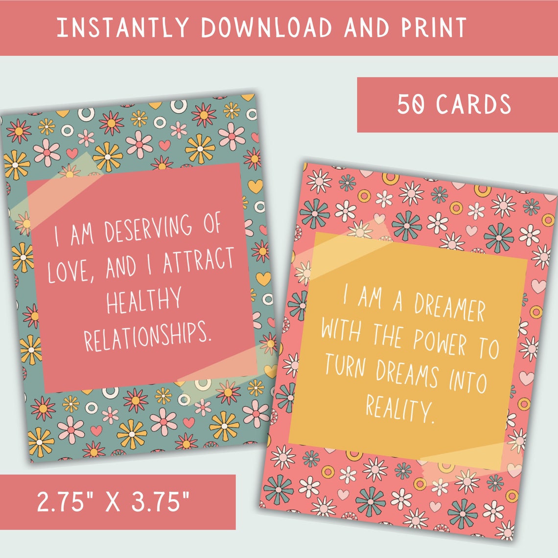 Printable Affirmation Cards for Teenagers, Positive Encouragement Cards ...