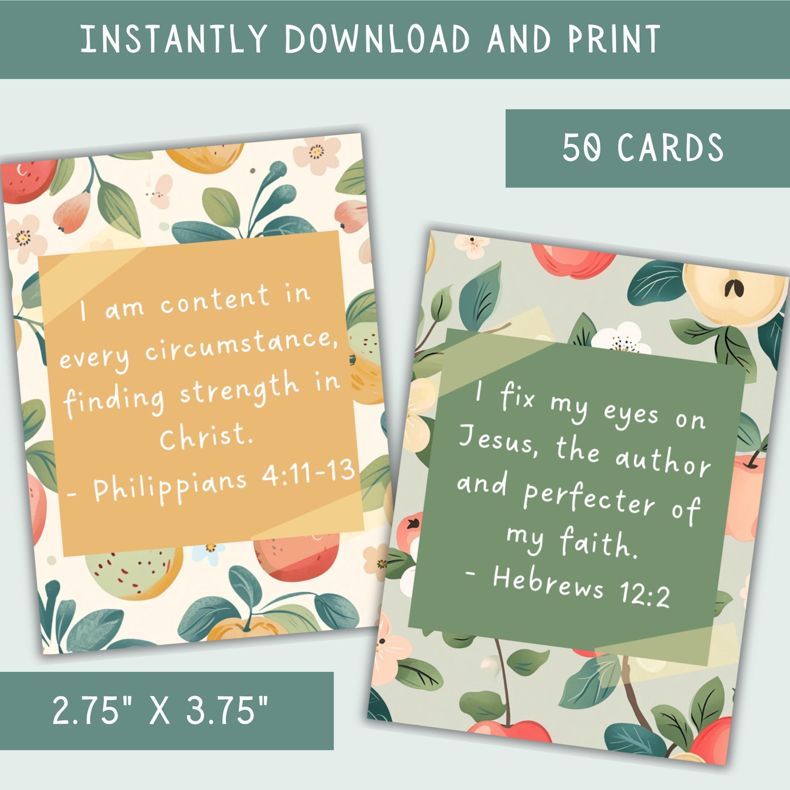 Printable Affirmation Cards for Christian Moms, Positive Affirmation ...