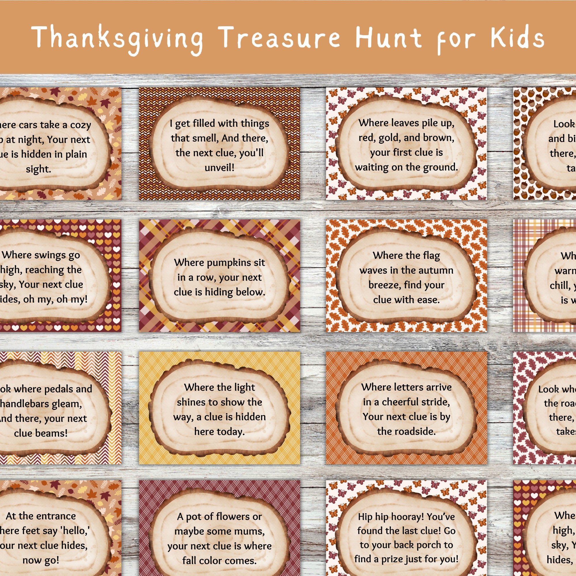 Thanksgiving Scavenger Hunt for Kids: Fall Family Game (printable) - Etsy