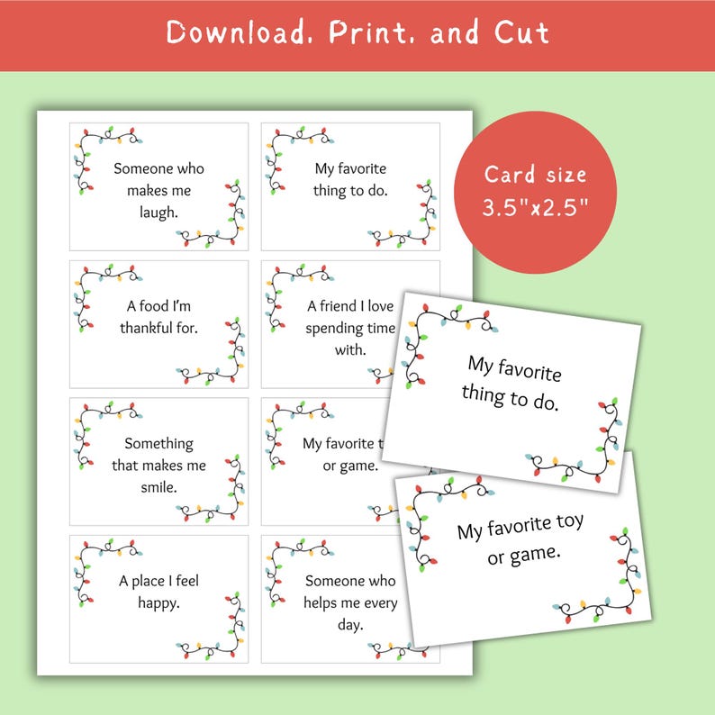 Printable Advent Calendar for Kids, Gratitude Challenge, Conversation ...