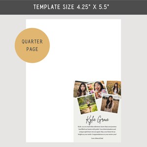 Senior Yearbook Ad Template: Quarter Page Photo Collage (digital ...