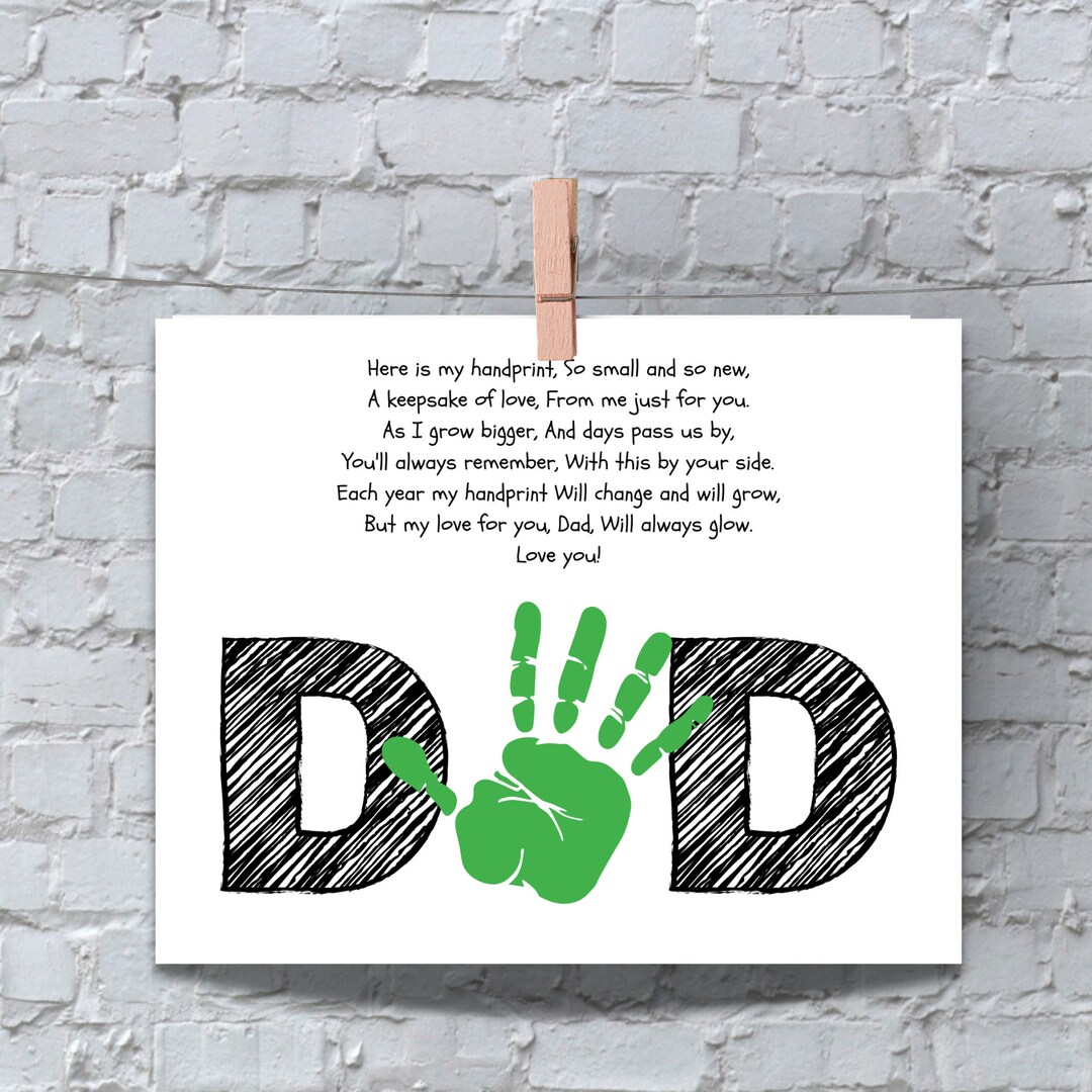 Finger Paint Art Fathers Day Printable, DIY Fingerprint Kids Art ...
