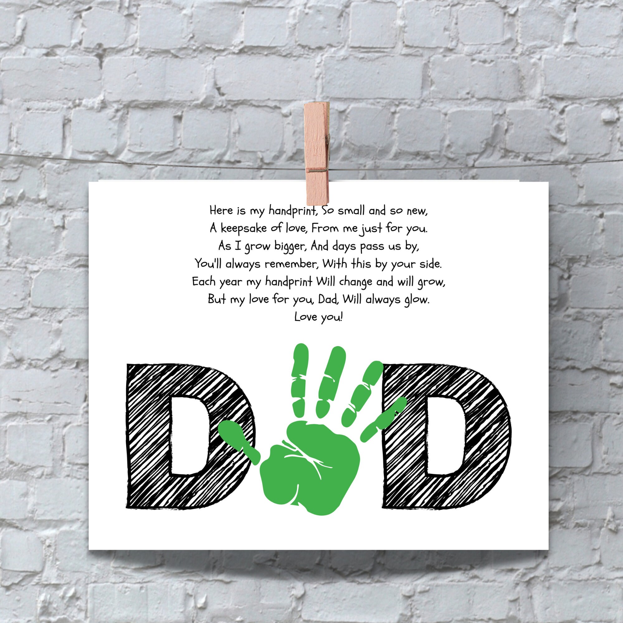Finger Paint Art Fathers Day Printable, DIY Fingerprint Kids Art ...