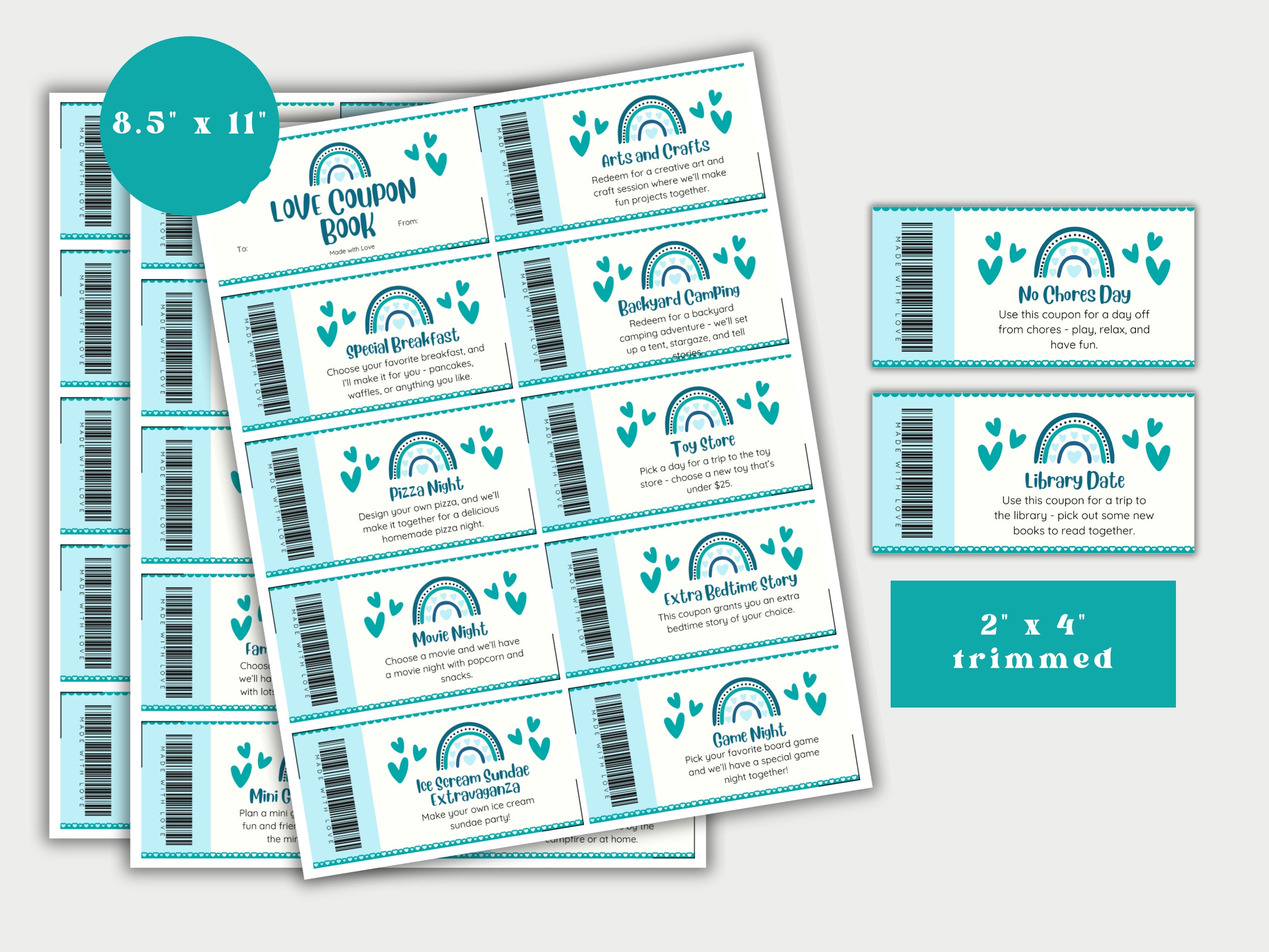 Coupon Book for Kids, Printable Reward Coupons for Kids, Birthday ...