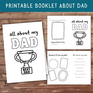All About Dad Printable Book for Fathers Day Gift Idea Activity Book ...