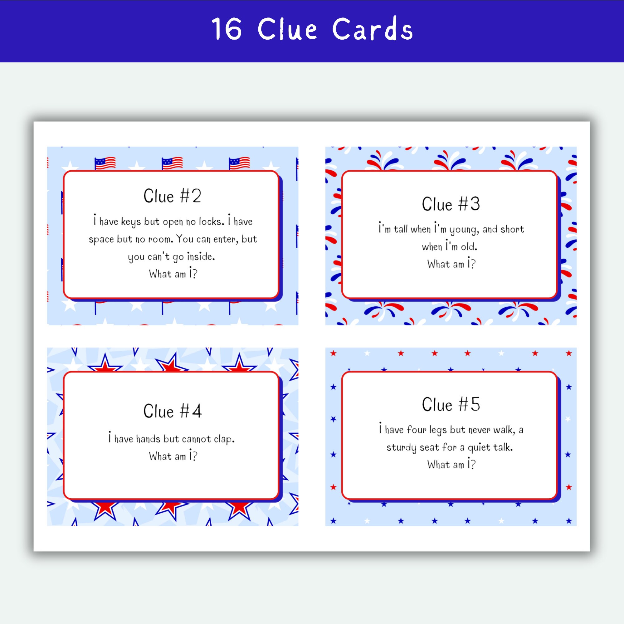 4th of July Scavenger Hunt for Teens, Fourth of July Indoor Treasure ...