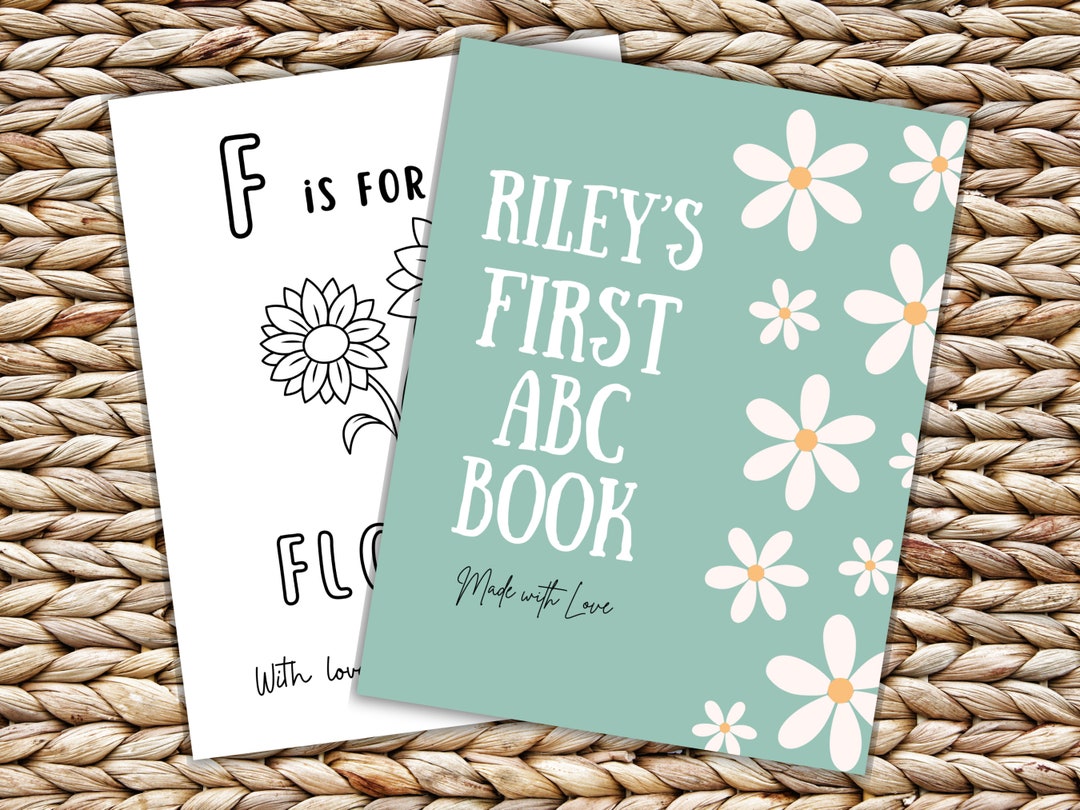 ABC Coloring Book Baby Shower, Custom Alphabet Coloring Pages Baby ...