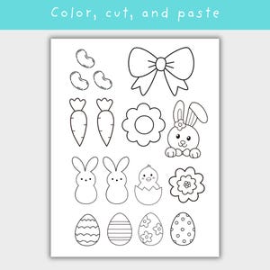 Printable Easter Coloring Craft for Kids, Instant Download Easter ...