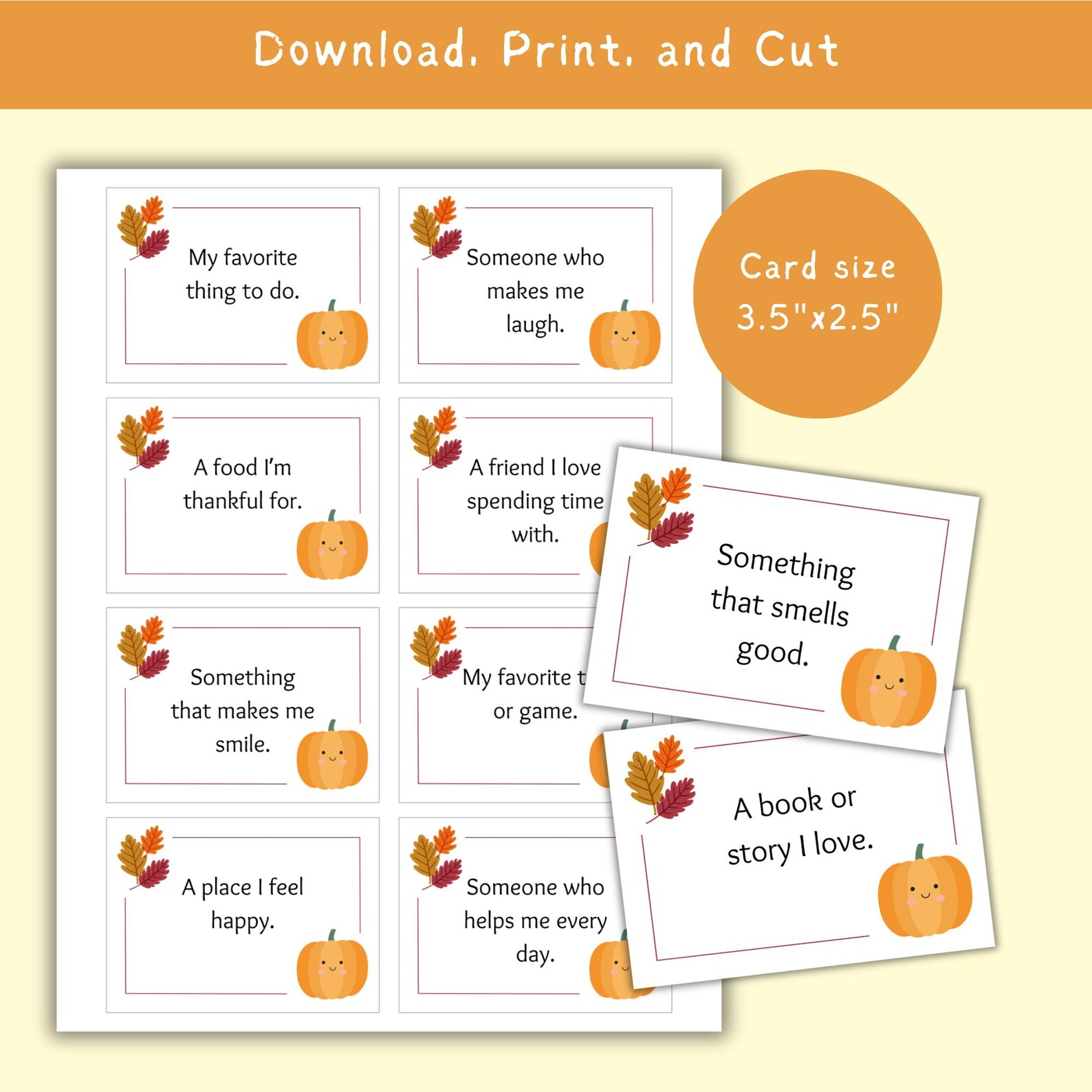 30 Days of Thanksgiving for Kids, Printable Gratitude Prompt Cards ...